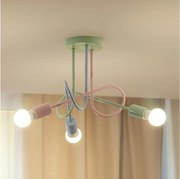 Přisazený lustr OXFORD 3xE27/15W/230V zelená/růžová/modrá