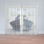 Sablio Záclony Válečná loď na klidném moři: 2ks 150x250cm