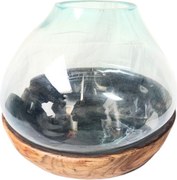 XXXLutz VÁZA, dřevo, sklo, 40 cm Ambia Home - Skleněné vázy - 0035570007
