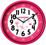 CLOCKODILE Růžové dětské hodiny PLAMEŇÁK SE SRDÍČKY - 3 ROKY ZÁRUKA! CCS3002