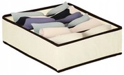 VERK GROUP Organizér na spodní prádlo, podprsenky, čepice, KIPIT, 6 přihrádek, béžový 34 x 30 x 10 cm