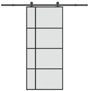 vidaXL Posuvné dveře s kováním 76x205 cm tvrzeného sklo a hliník