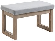 HOMCOM Taburet na nohy Čalouněný taburet s dřevěnými nohami 68x38x42 cm šedý Taburet do obývacího pokoje Ložnice Předsíňová lavice | Aosom.de