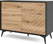 PSK Komoda DARA, Dub Evoke/Černá 104 cm