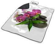 Sablio Plážová deka Orchideje a kameny: 200x140 cm