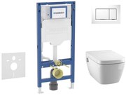 Geberit Duofix - Set předstěnové instalace, klozetu TECEone a sedátka softclose, tlačítko Sigma20, bílá/lesklý chrom SANI11CT3104