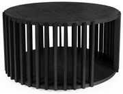 Černý konferenční stolek z dubového dřeva Woodman Drum, ø 83 cm