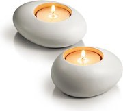 TESCOMA Stojánek na čajové svíčky FANCY HOME Stones 2 ks, bílá
