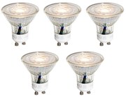 Sada 5 čirých LED žárovek GU10 50mm 4,9W 450 lm 3000K