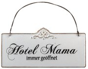 Plechová nástěnná cedule Mama Hotel - 21*15 cm