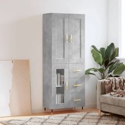 Skříň highboard betonově šedá 69,5x34x180 cm kompozitní dřevo 3199925