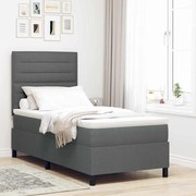 Postel s boxspringem s matrací Tmavě šedá 80 x 200 cm textil 3339267