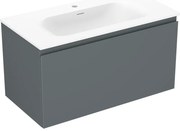 Mexen Orio koupelnová skříňka 90 cm s umyvadlem Vela, 1 zásuvka, grafit mat/bílá mat - 91A10-09047-1-BF66-W23M01