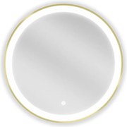 Mexen Esso koupelnové zrcadlo podsvícené, kulaté 60 cm, LED 6000K, protizamlžovací, zlatý rám - 9825-060-060-611-50