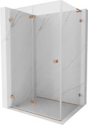 Mexen Lunar-F L, skládací sprchový kout levý 100 x 80 cm, 8mm čiré sklo, profil měděná matná, 836L-100-080-65-00-L