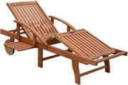 Hnědé dřevěné zahradní lehátko Beverly Hills – Garden Pleasure