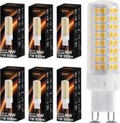 6x LED žárovka G9 7W 950lm - neutrální bílá 4500K