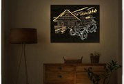 Li-Go "Veterán" světelný obraz 230V 90x60cm provedení povrchu: dub světlý