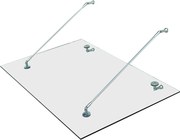 HOMCOM Skleněný přístřešek - Dveřní přístřešek z tvrzeného skla, nerezová ocel 304, čiré sklo 150 x 90 cm | Aosom
