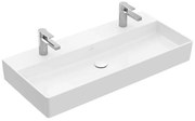 Villeroy & Boch Memento 2.0 - Dvojumyvadlo 100x47 cm, bez přepadu, 2 otvory pro baterii, alpská bílá 4A22A101
