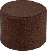 Tmavě hnědý dětský puf z textilie bouclé Warm Hazel – Wigiwama