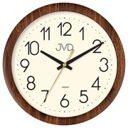 JVD Nástěnné tiché netikající hodiny JVD H608.3 v imitaci dřeva