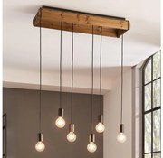 Eglo 43592 - Lustr na lanku WOOTTON 6xE27/40W/230V