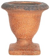 Oranžový květináč s patinou v antickém stylu Alida – 12x12 cm