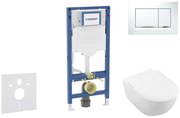 Geberit Duofix - Set předstěnové instalace, klozetu Subway 2.0 a sedátka softclose, tlačítko Sigma20, bílá/lesklý chrom SANI11CK3112