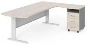 Rohové pracovní místo Manager 220 x 160 cm, pravé, akát světlý / šedá