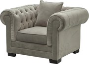Křeslo Chesterfield Classic Velvet Light Grey 118x96x77cm