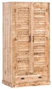 furniture-nabytek.cz - Masivní šatní skříň Carino z mangového dřeva, lakovaná, přírodní barva – 90×60×180 cm