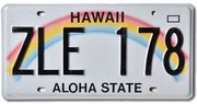 Americká SPZ Hawaii Aloha Rainbow ZLE 178