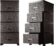 Elegantní plastová komoda TMAVĚ HNĚDÁ