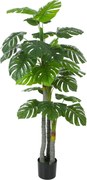 HOMCOM Umělá monstera 150 cm — realistický kmen a větve, 20 velkých listů, včetně květináče | Aosom