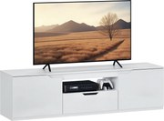 HOMCOM Televizní Skříňka s 2 Dveřmi, Zásuvkou, 160 cm Dlouhá Televizní Stojan pro Televize do 65 Palců, Televizní Stol z Kabelovou Správou pro Obývací