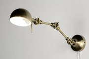 Nástěnné industriální svítidlo s kabelem a vypínačem Retro Power Gold