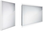 Nimco - Zrcadlo s LED osvětlením, 60x80 cm, hranaté, aluminium ZP 11002
