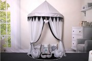 Lovegifts  Baldachýn stan teepee 220x136cm šedo-černý + 6 polštářků