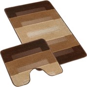 Bellatex koupelnové předložky SADA BANY 60x100 + 60x50 cm s výkrojem Parkety Hnědá