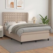 Box spring postel s matrací cappuccino 140x190 cm umělá kůže 3129032