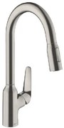 Hansgrohe Focus M42 - Dřezová baterie M429-H220 s výsuvnou sprškou, vzhled nerezu 71800800