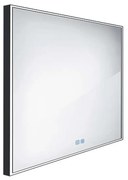 Nimco - Zrcadlo s LED osvětlením, 70x70 cm, dotykový senzor, černá ZPC 13077VX-90