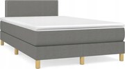 Box Spring Postel S Matrací Tmavě Šedý Textil Tmavě Šedá Hladké s hřebíky