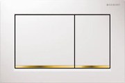 Geberit Omega20 - Ovládací tlačítko splachování, bílá/pozlacená 115.080.KK.1