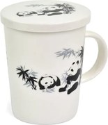 Hrnek royal tea porcelánový hrnek se sítkem bílý panda