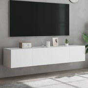 Nástěnné TV skříňky s LED osvětlením 2 ks bílé 80 x 35 x 31 cm