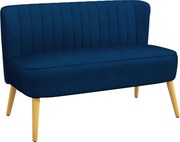 HOMCOM dvojmístná pohovka s efektem sametu pro obývací pokoj nebo ložnici — tmavě modrá, 117 x 56,5 x 77 cm | Aosom