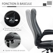 Vinsetto Ergonomická herní židle s otočným kovovým základním kruhem 360° s výškově nastavitelným podhlavníkem a skládacími opěrkami | Aosom