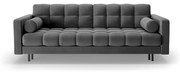 Tmavě šedá sametová rozkládací/s úložným prostorem pohovka 222 cm Bali – Cosmopolitan Design